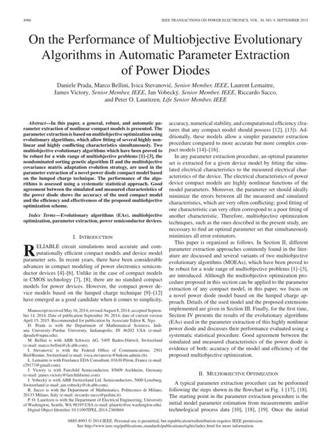 Pdf On The Performance Of Multiobjective Evolutionary Algorithms In