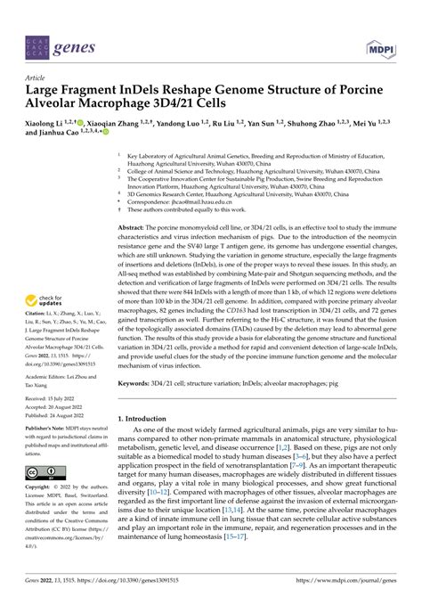 Pdf Large Fragment Indels Reshape Genome Structure Of Porcine