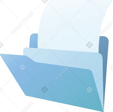 Синяя папка с документами в PNG, SVG