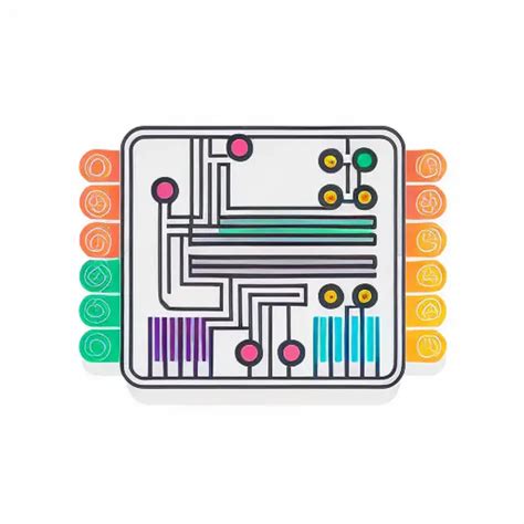 Electronic Circuit Board Icon Illustration A Simplistic Colorful Icon Of Schematic On A White