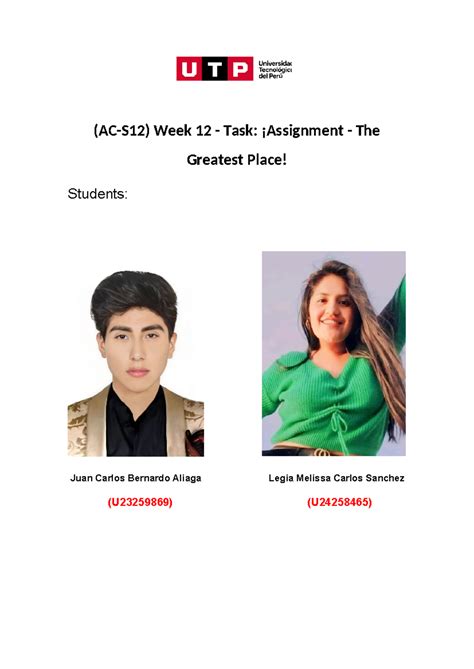 Ac S12 Week 12 Task Assignment The Greatest Place Ingles Iii Ac S12 Week 12 Task