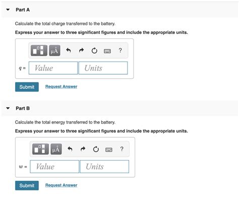 Solved Part A Calculate The Total Charge Transferred To The