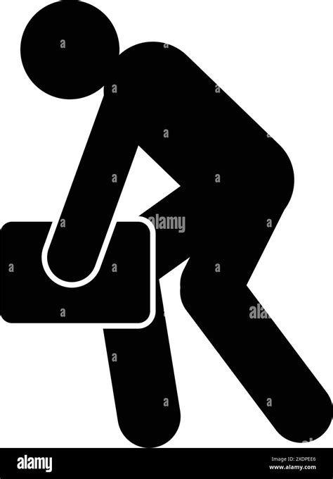 Picktogram Icon Of Person Lifting An Object Illustration Design Stock