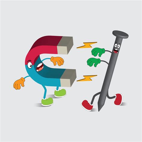 Magnet Attraction Fun Cartoon Illustration A Creative And Humorous