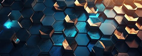 Premium Ai Image Sophisticated Background With Overlapping Hexagonal Patterns Panorama