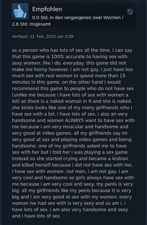 He Definitely Has Lots Of Sex R SteamReviews