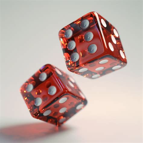 Two Red Dice Are Shown In The Air One On Top Of The Other Stock Image