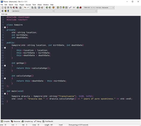 Dev C Dracula Theme