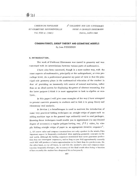 Pdf Combinatorics Group Theory And Geometric Models