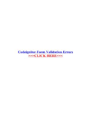 Fillable Online Codeigniter Form Validation Errors Fax Email Print PdfFiller