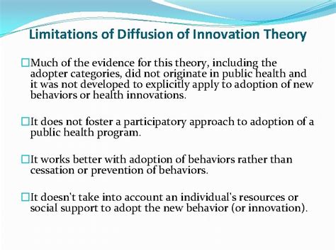 Diffusion Of Innovation Theory Topic 11 Course Instructor