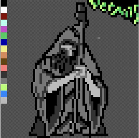 Stone Scholar Sprite Using Commodore 64 Color Palette Rvermis