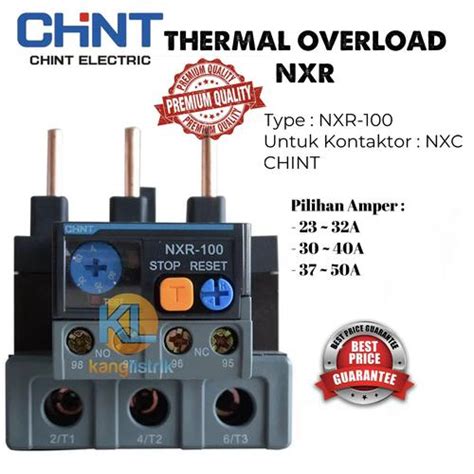 Jual Thermal Overload Chint Nxr 100 23a~50a Overload Chint Nxr100 37
