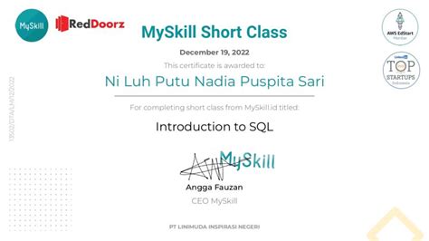 Nadia Puspita Sari On Linkedin Learnatmyskill Thankyou Sql