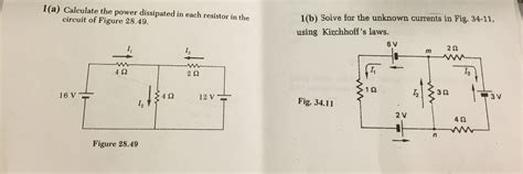 Solved 1 (a) Calculate the power dissipated in each resistor | Chegg.com