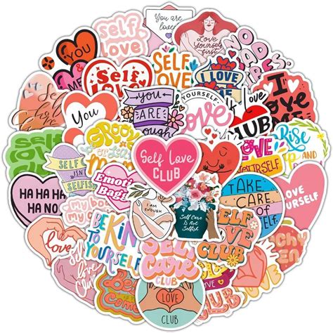 Vibrant Self Love Stickers For Water Bottlelaptop Stickers