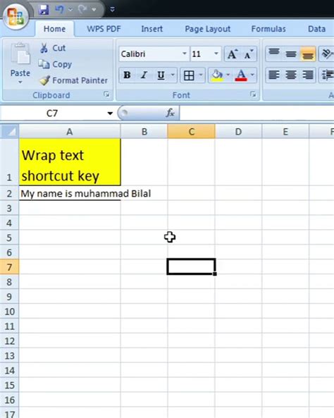 Wrap Text Shortcut Key Youtubeshorts Exceltips Exceltricks