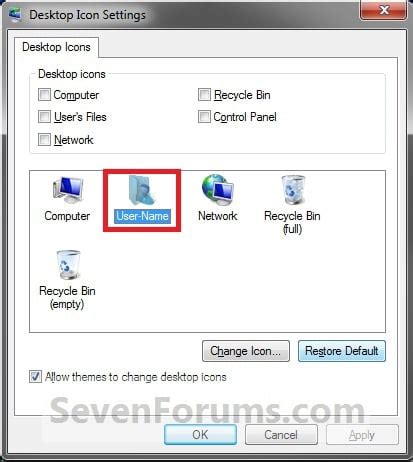 User Folders Restore Default Icon Tutorials