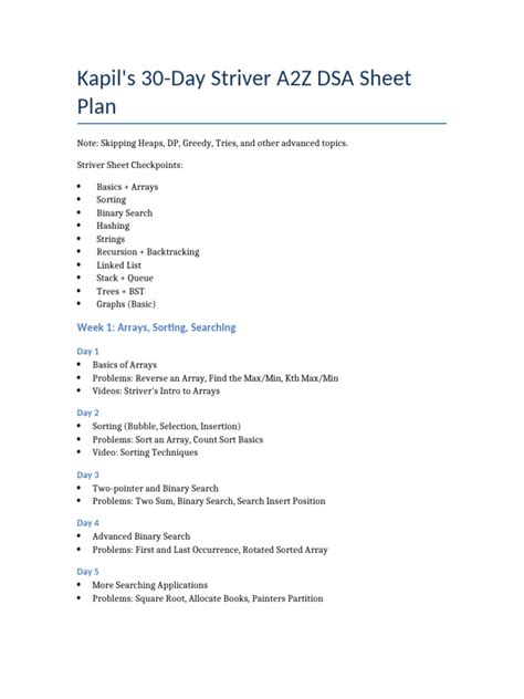 Strivera2zdsa30dayplankapil 1 Pdf Algorithms Computer