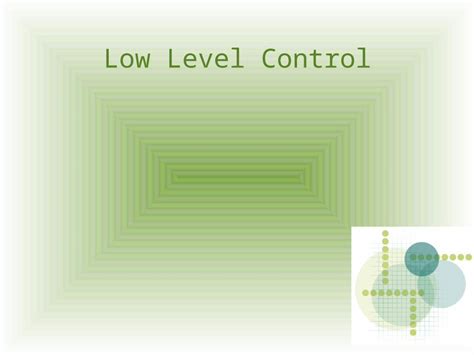ppt low level control control system components the main components