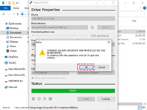 how to create a linux mint bootable usb drive in windows 10