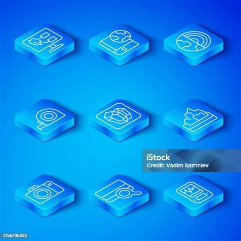 세트 라인 사진 카메라 보석 돌 토양 분석 광석 채광 지구 코어 구조 지각 룰렛 건설 및 지진계 아이콘 벡터 3차원 형태에 대한 스톡 벡터 아트 및 기타 이미지 Istock