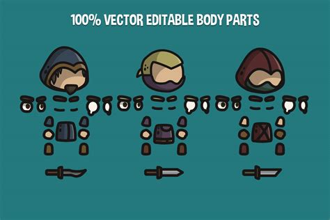 Assassin Tiny Style 2D Character Sprites CraftPix Net