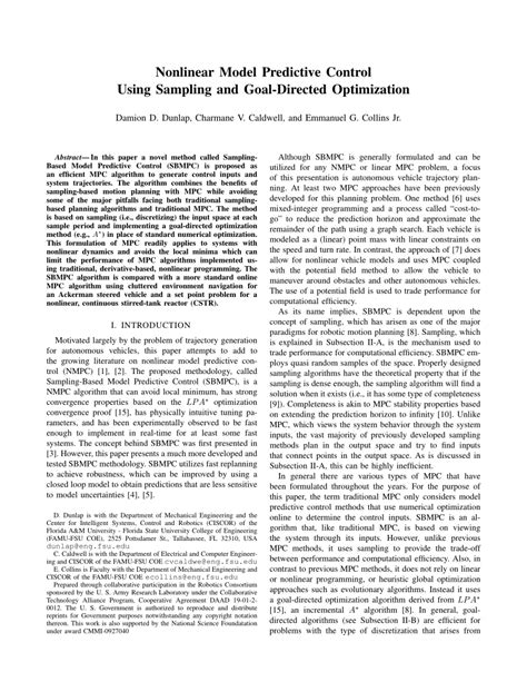 pdf nonlinear model predictive control using sampling and goal