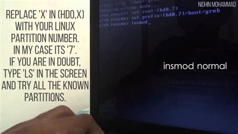 Booting From Grub Rescue Mode Repairing Corrupted Grub Youtube