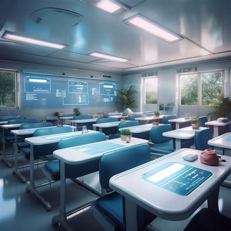 Free Ai Image Innovative And Futuristic Classroom For Students