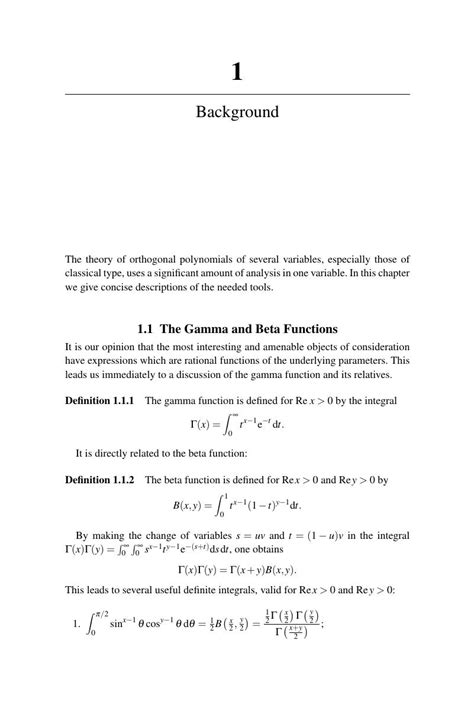 Background Chapter 1 Orthogonal Polynomials Of Several Variables Background Chapter 1 Orthogonal Polynomials Of Several Variables