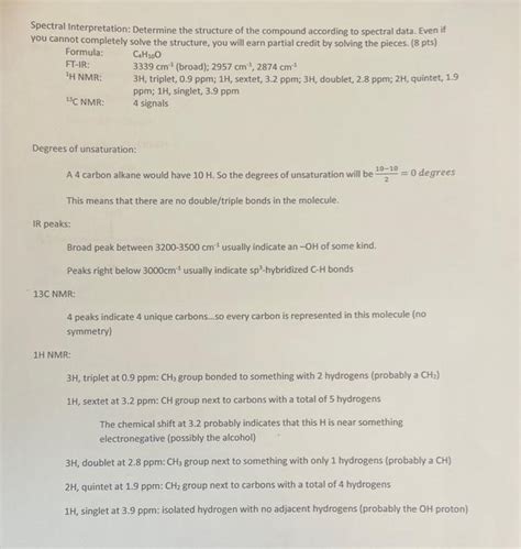 Spectral Interpretation Determine The Structure Of Chegg Com