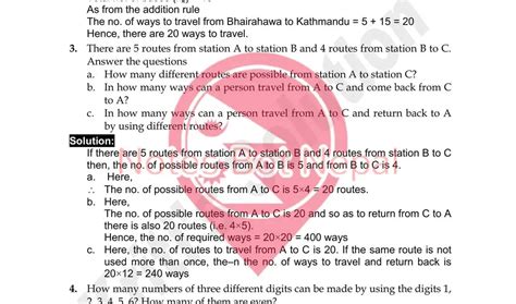 Permutation Combination And Binomial Theorem Important Question Solution For Grade NeB