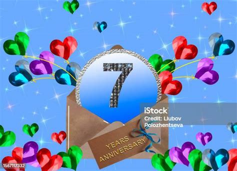 3d 그림 7 기념일입니다 축제 배경에 황금 숫자입니다 기념일 축하 파티를 위한 포스터 또는 카드 7에 대한 스톡 사진 및 기타