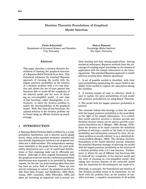 pdf decision theoretic foundations of graphical model selection