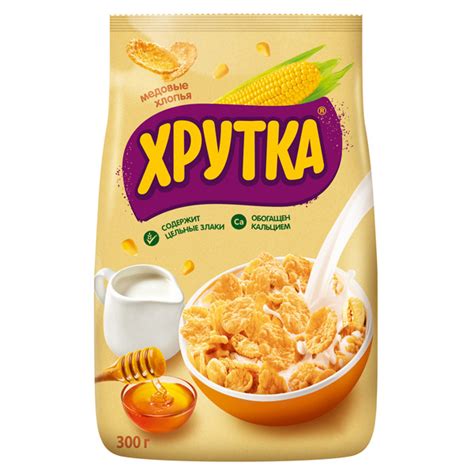 Сухой завтрак медовые хлопья Хрутка 300г