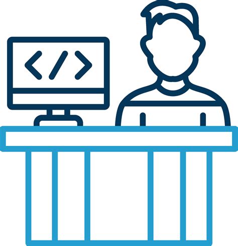 Programmer Line Blue Two Color Icon 44135130 Vector Art At Vecteezy