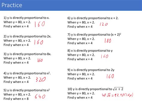 Direct Proportion Equations Variation Theory