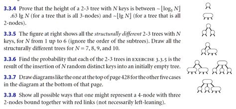 334 Prove That The Height Of A 2 3 Tree With N Keys Is Between ⌈log3 N ⌉63 Lg N For A Tree