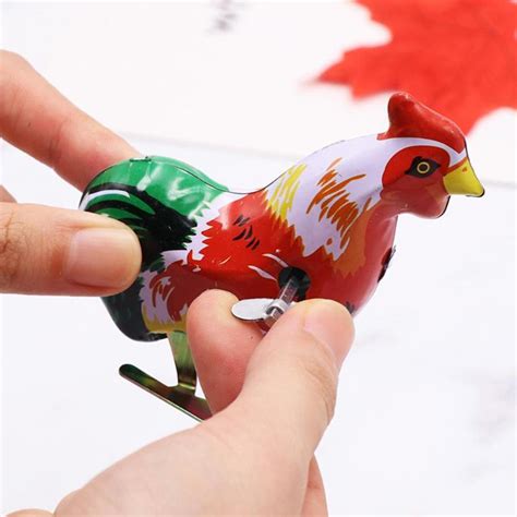 Classic Nostalgia Tin Jumping Rooster Clockwork Fo Vicedeal