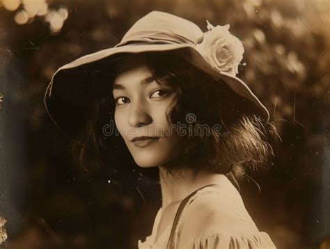 Photorealistic Adult Latino Woman With Brown Straight Hair Vintage