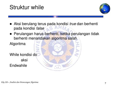 PPT Analisis Dan Perancangan Algoritma Kuliah Looping Iteratif Rekursif PowerPoint