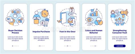 Impactful Marketing Tactics Onboarding Mobile App Screen Stock Vector