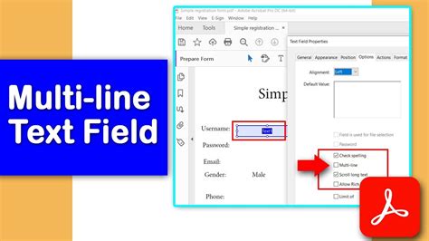 How To Create Multi Line Text Field In Pdf Form Using Adobe Acrobat Pro
