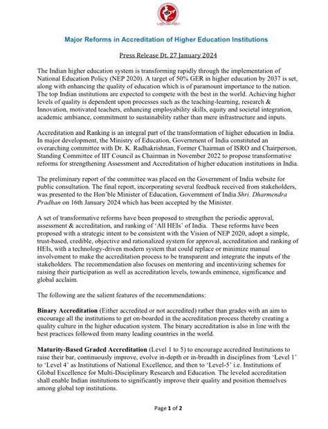 Drparsanjeet Kumar On Linkedin Major Reforms For Accreditation