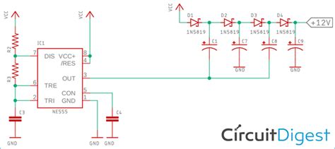 Positive And Negative Charge Pump Circuit Using Timer
