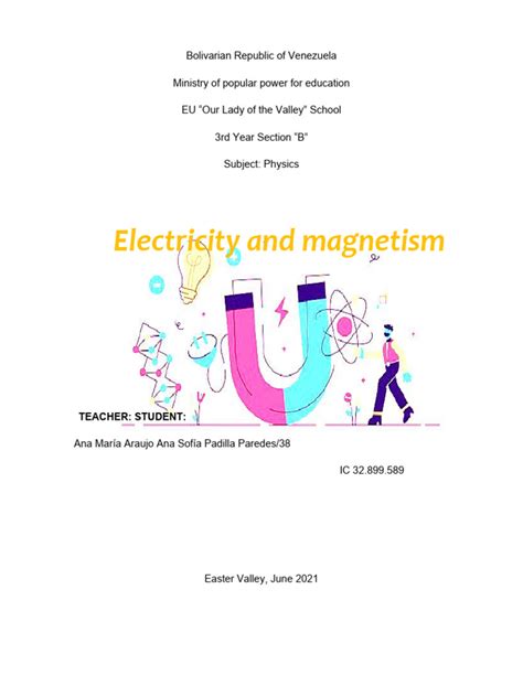 Work Physics Electricity And Magnetism Pdf Electric Charge Magnetic Field