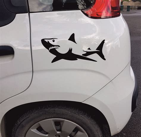 Great White Shark Vinyl Car Decal Custom Vehicle Graphics Etsy