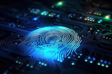 Premium Ai Image Holographic Digital Fingerprint Cyber Security