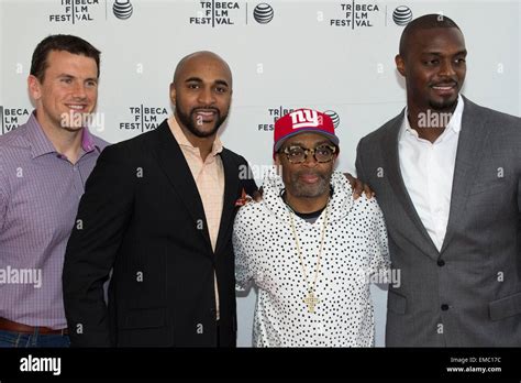 New York Ny Usa 19th Apr 2015 Chris Snee David Tyree Spike Lee Plaxico Burress At